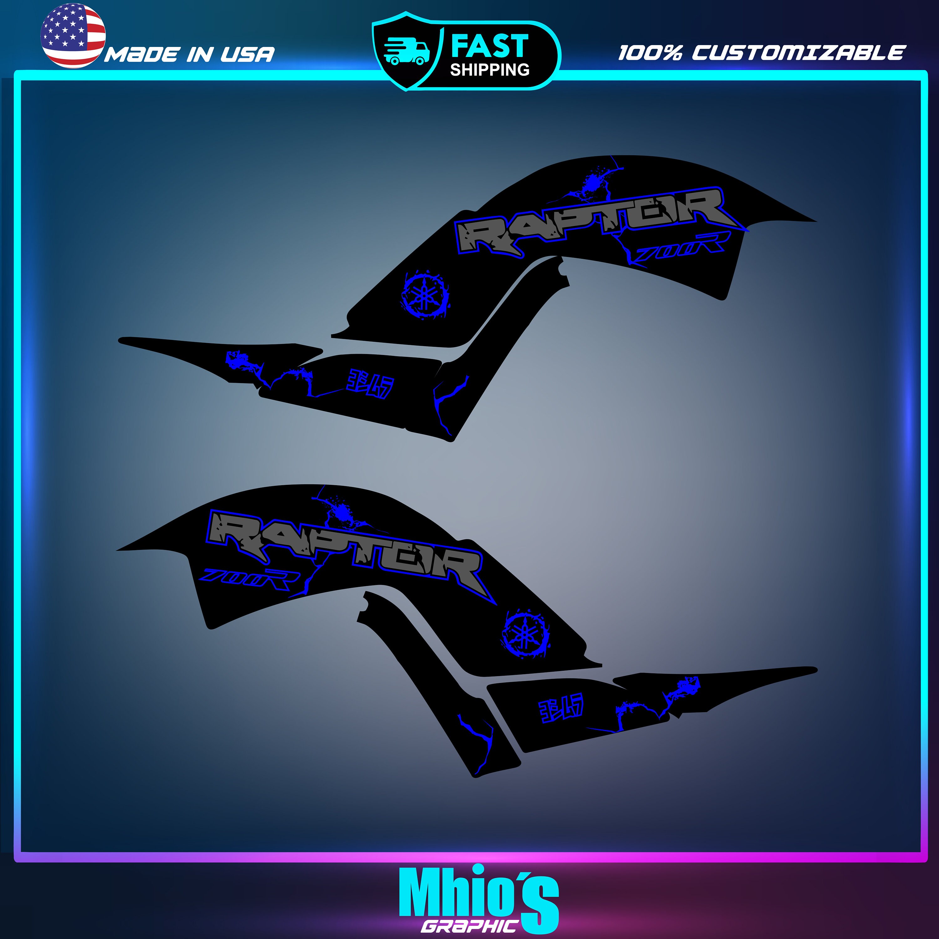 Yamaha Raptor 700R Quad ATV Graphic Kit 2013-2023 YAMAHA RAPTOR 700 ...