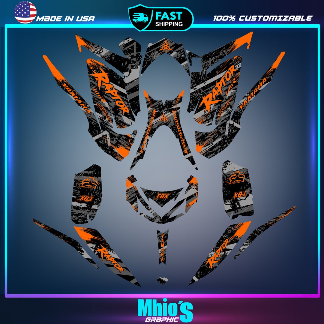 Yamaha Raptor 700 700R Graphics Kit 2013 2014 2017 to 2024 Decals ...