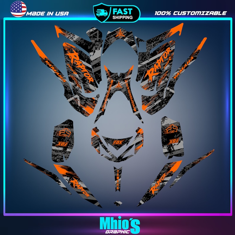 Yamaha Raptor 700 700R Graphics Kit 2013 2014 2017 to 2024 Decals ...