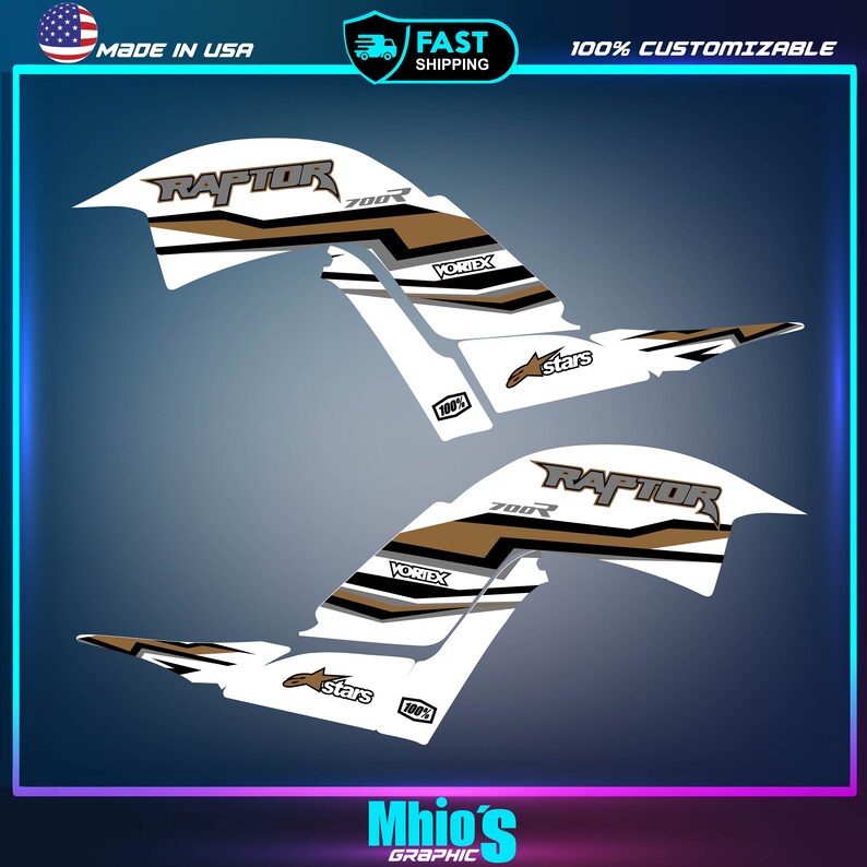 Yamaha Raptor 700 700R Graphics Kit 2013 2017 2022 to 2024 Decals ...