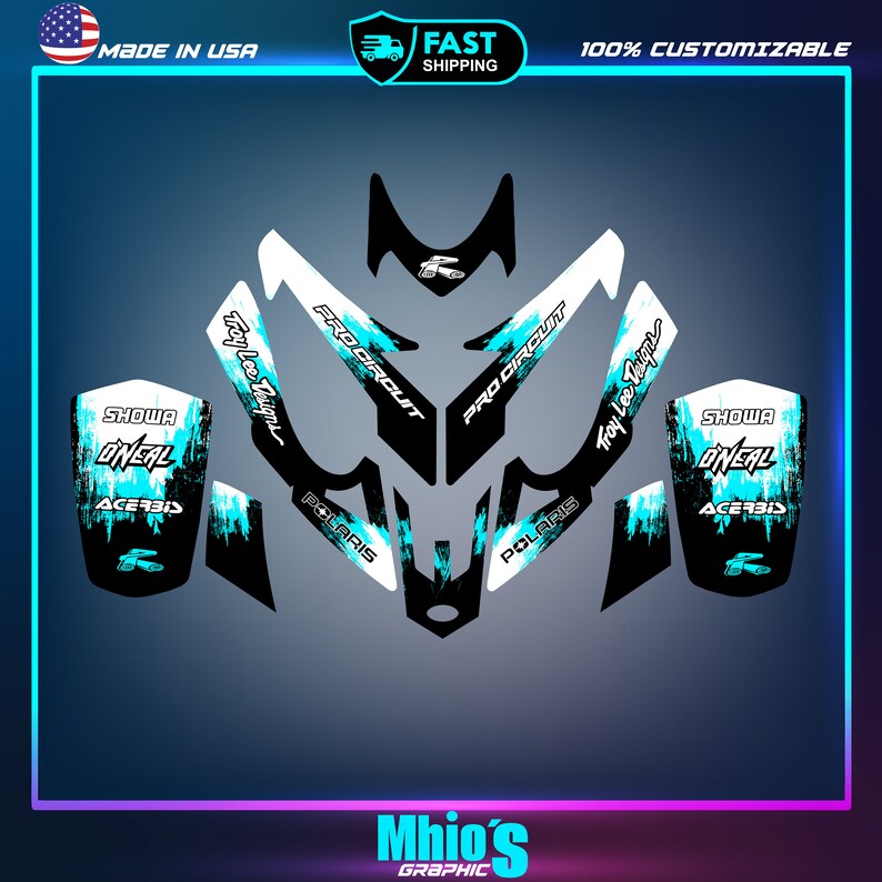 Polaris Predator 500 Graphics Full Decals Stickers Kit Atv Polaris ...