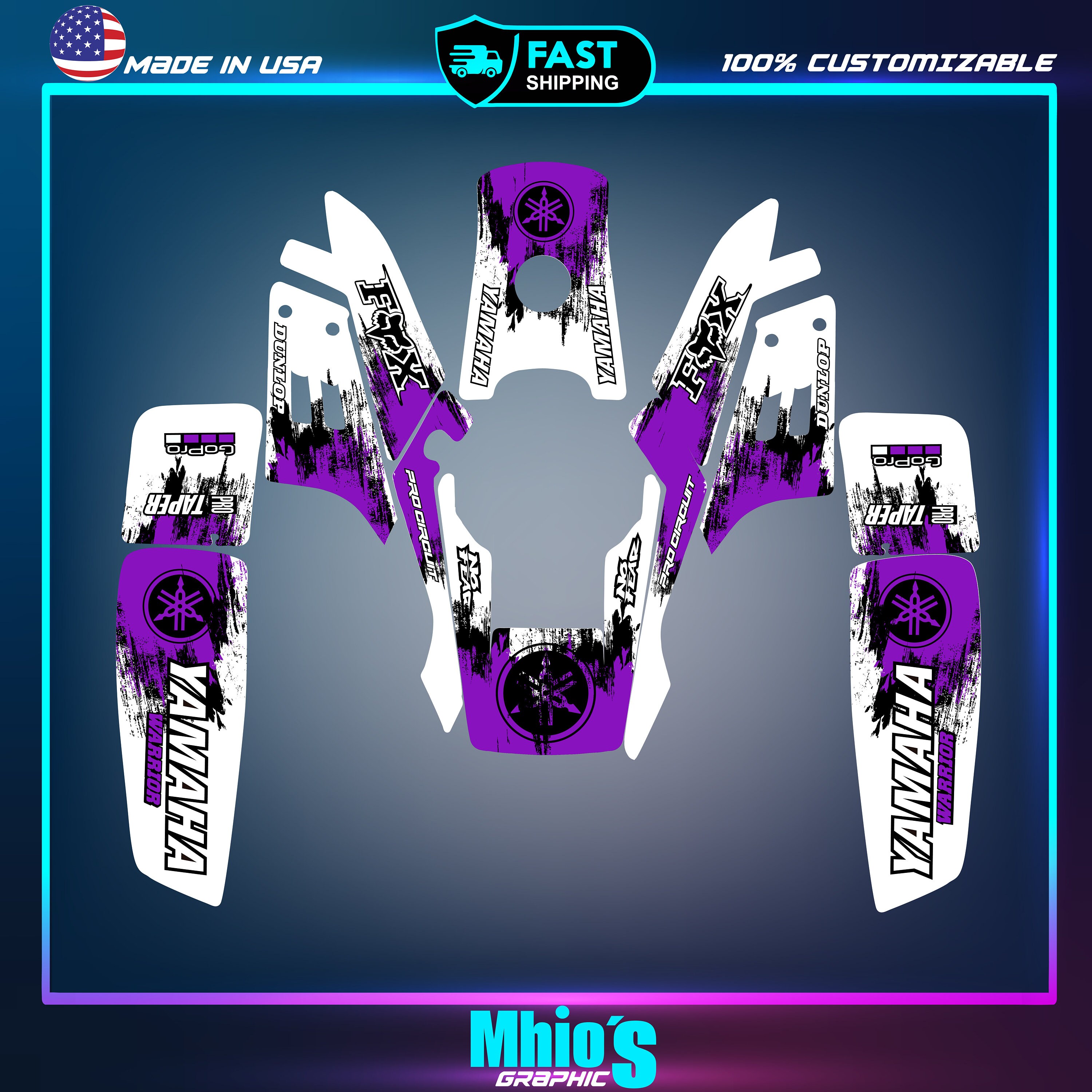 Yamaha Warrior 350 Full Graphics Kit | Yamaha Warrior 350 Decals ...