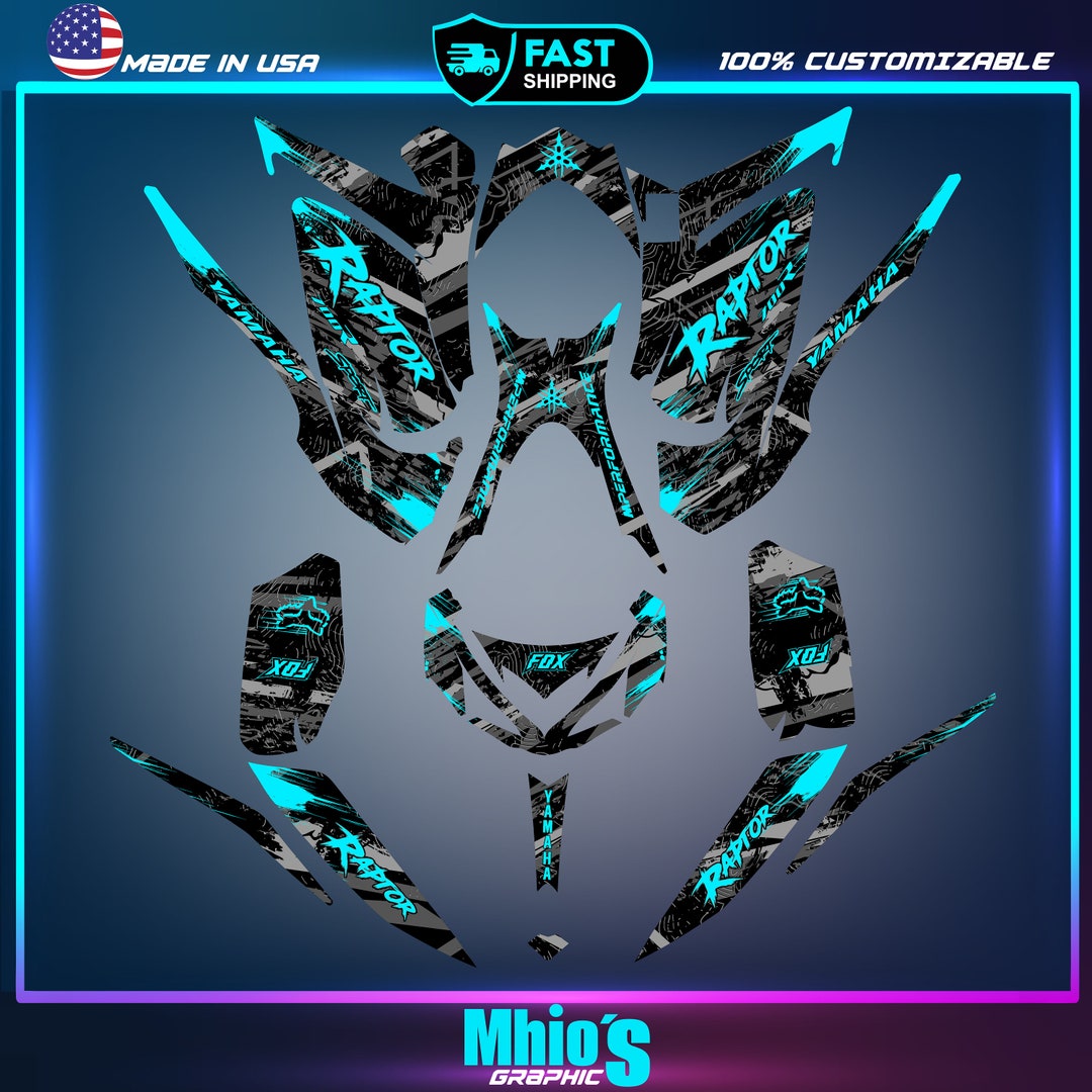 Yamaha Raptor 700 700R Graphics Kit 2013 2014 2017 to 2024 Decals ...