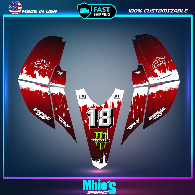 Yamaha YFZ450 ATV Quat Graphics Kit ATV Quat 2003-2008 Decals Graphics ...