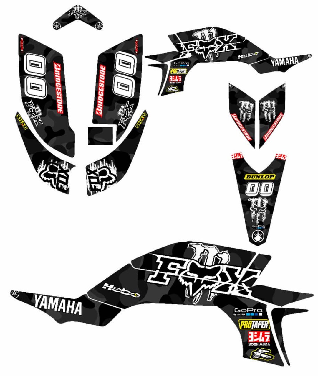 Yamaha YFZ450 ATV Quat Graphics Kit ATV Quat 2003-2008 Decals - Etsy