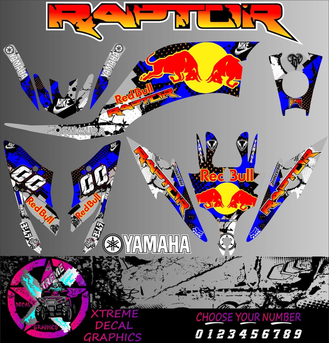 Yamaha Raptor 250 R 125 Graphics Stickers Decals Kit Atv 250r - Etsy