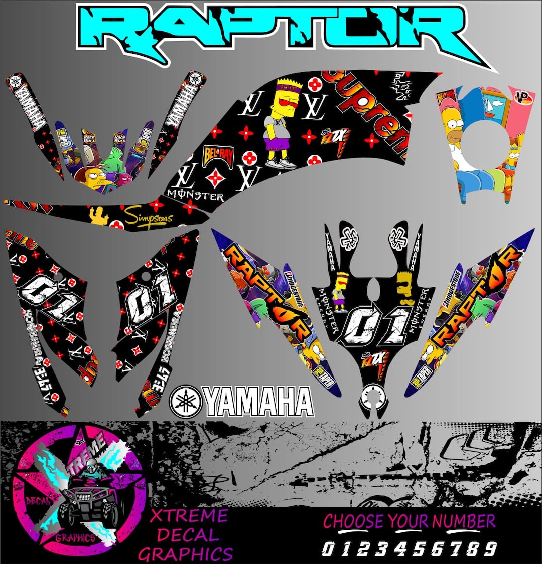 Yamaha Raptor 250 R 125 Graphics Stickers Decals Kit Atv 250r - Etsy