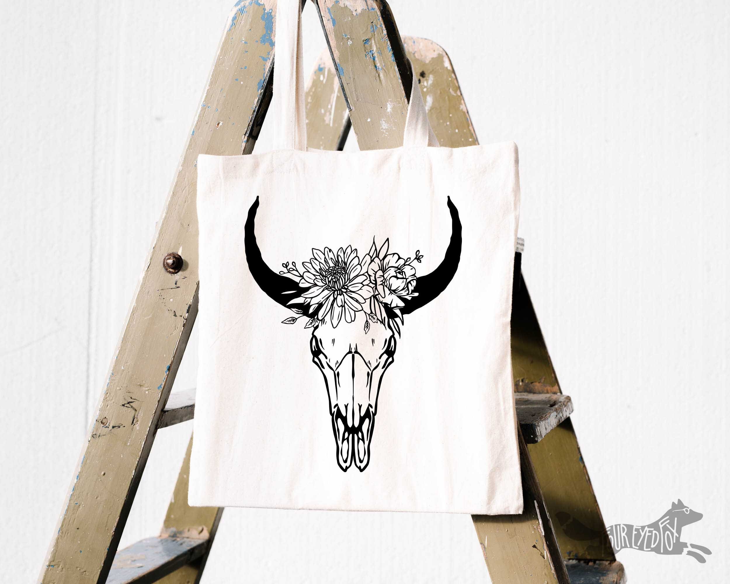 Floral Cow Skull png svg rose flower svg Womens shirt svg | Etsy