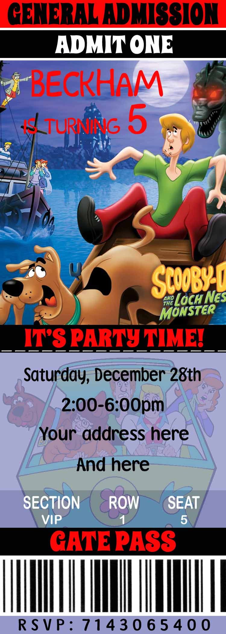 Scooby Doo Birthday Invitation, Scooby Doo Birthday Party, Scooby Doo ...