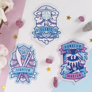 Dnd Class Stickers - Glossy Vinyl Stickers / D&D, Dungeons and Dragons ...