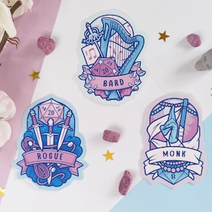 Dnd Class Stickers - Glossy Vinyl Stickers / D&D, Dungeons and Dragons ...