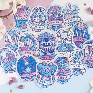 Dnd Class Stickers Glossy Vinyl Stickers / D&D, Dungeons and Dragons ...