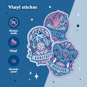Dnd Class Stickers - Glossy Vinyl Stickers / D&D, Dungeons and Dragons ...