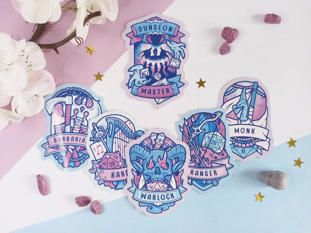 Dnd Class Stickers Glossy Vinyl Stickers / D&D, Dungeons and Dragons ...
