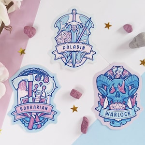 Dnd Class Stickers - Glossy Vinyl Stickers / D&D, Dungeons and Dragons ...