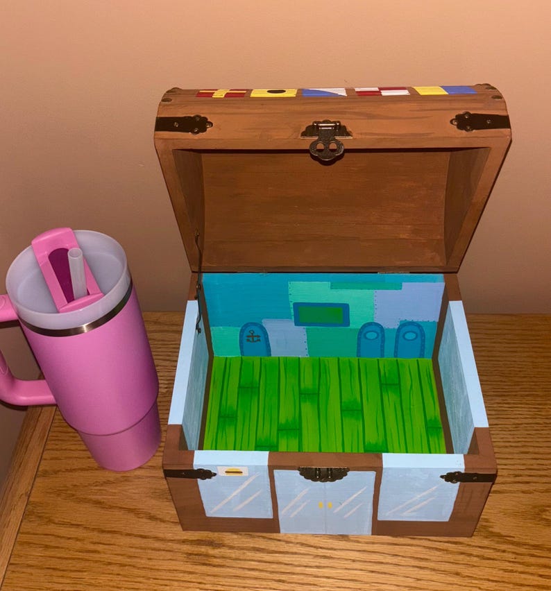 Krusty Krab Wooden Chest | Spongebob | Custom Gift - Etsy