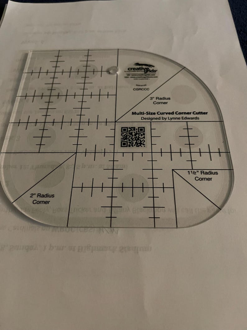 Curved Corner Cutter Template From Creative Grids - Etsy