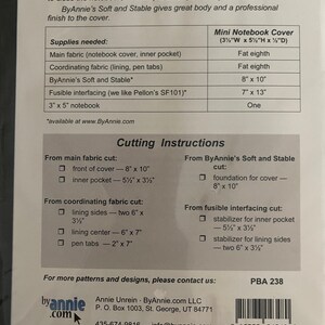 Mini Notebook Cover Pattern From by Annie - Etsy