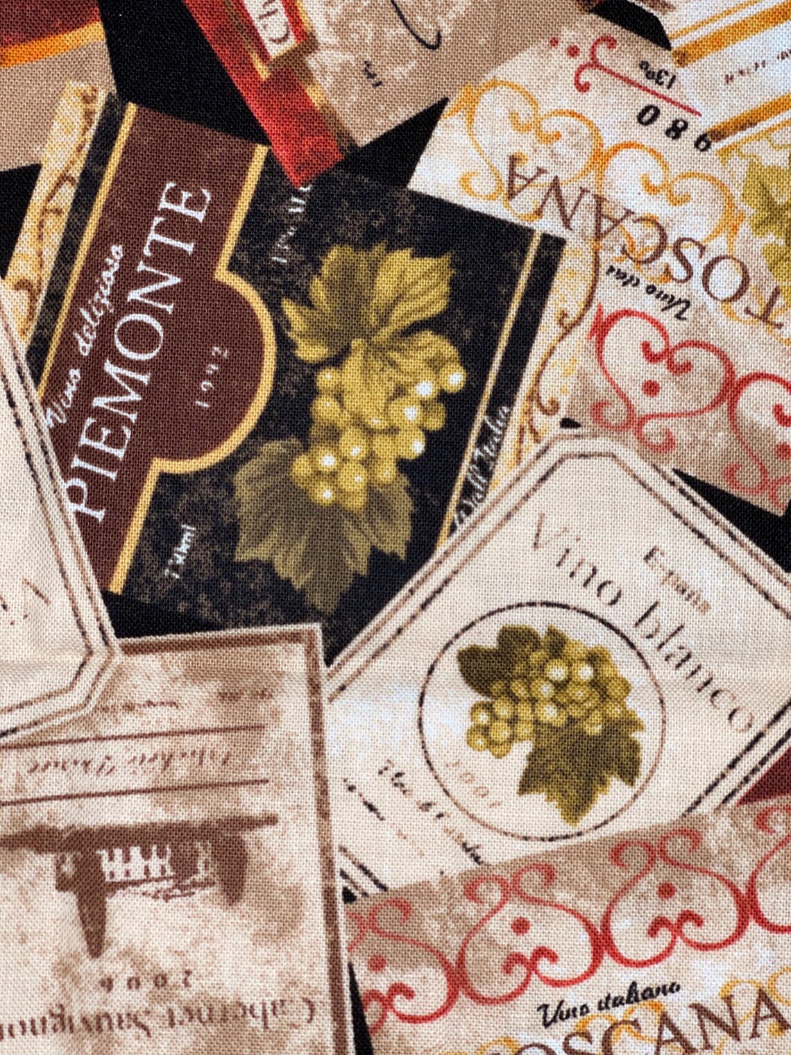 Tossed Wine Labels Quilting Cotton - Remnant - Etsy
