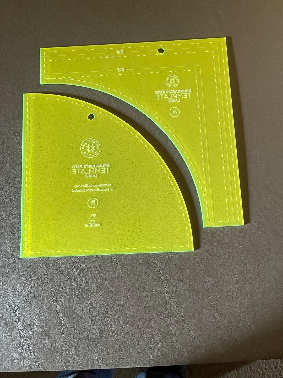 Drunkard's Path 2pc. Templates From Missouri Quilt Co. Large - Etsy