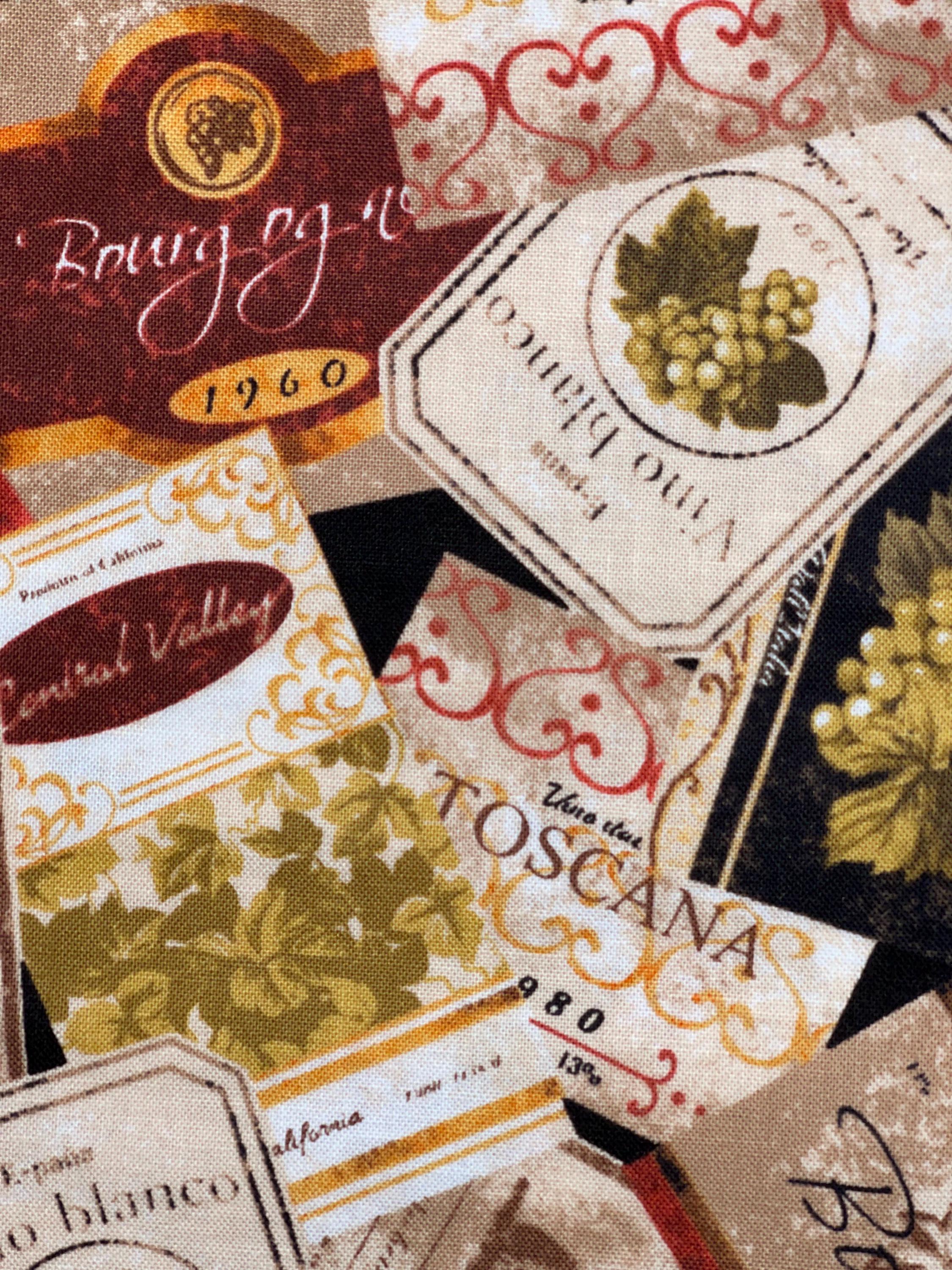Tossed Wine Labels Quilting Cotton - Remnant - Etsy