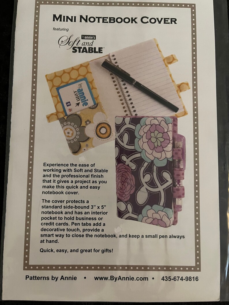 Mini Notebook Cover Pattern From by Annie - Etsy