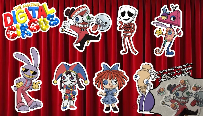 TADC Digital Circus Holographic Vinyl Stickers - Etsy UK