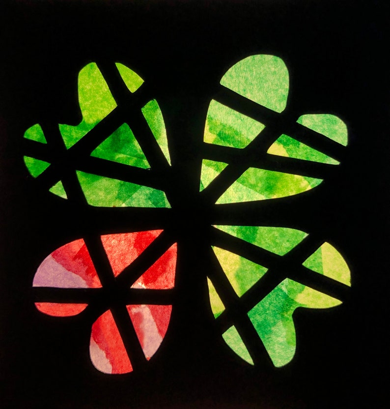 Shamrock Paper Sun Catcher Templates St. Patrick's Day Paper Stained ...