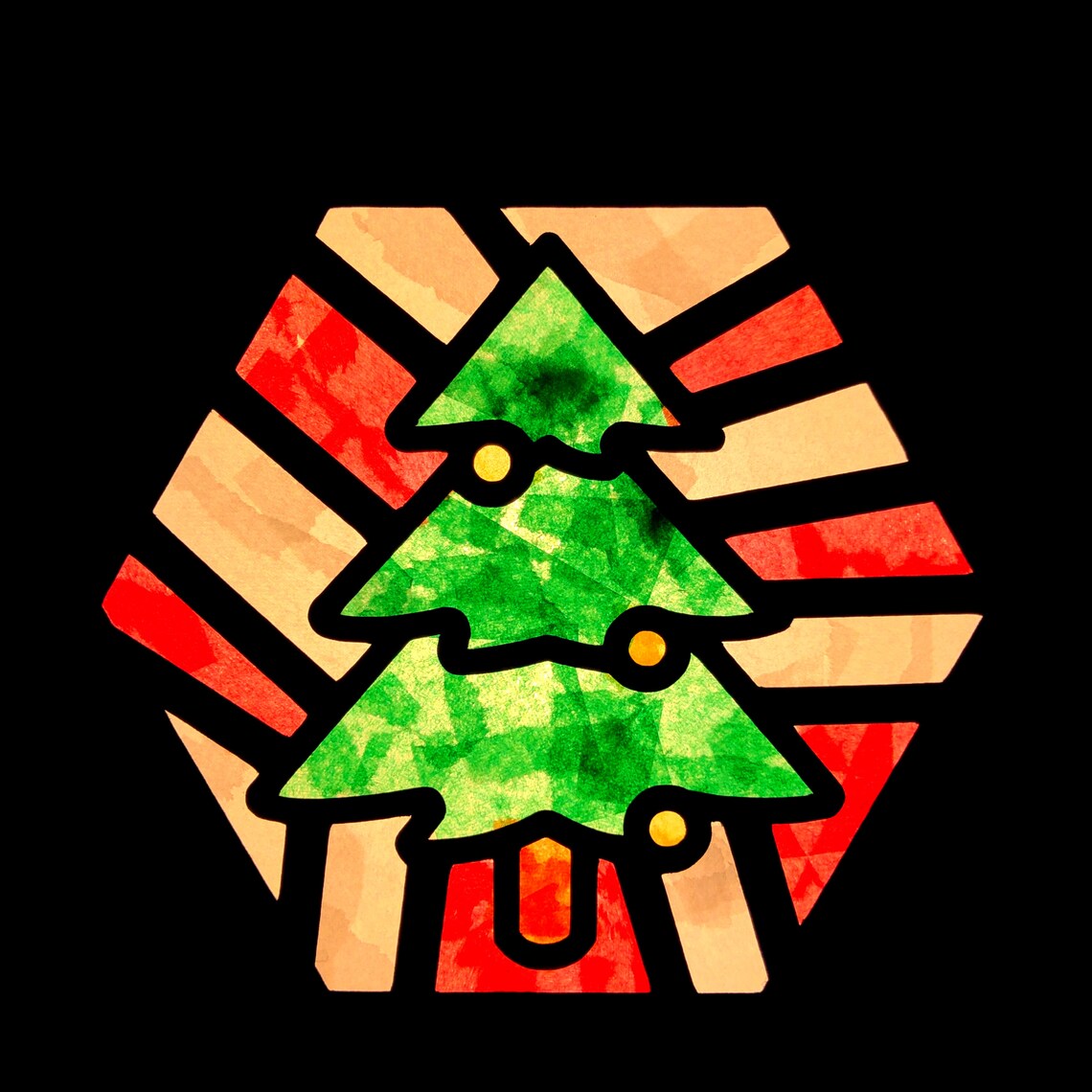 Christmas Paper Suncatchers Templates Christmas Tissue Paper Stained ...