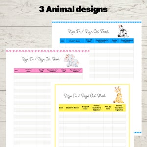 Sign-in Printable Sign in Sheet Attendance Sheet Drop off Form ...