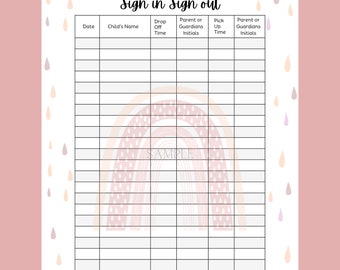 Daily Attendance Sheet - Etsy
