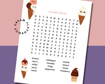 Cookie Printable Word Search Food Word Puzzle Party Game - Etsy