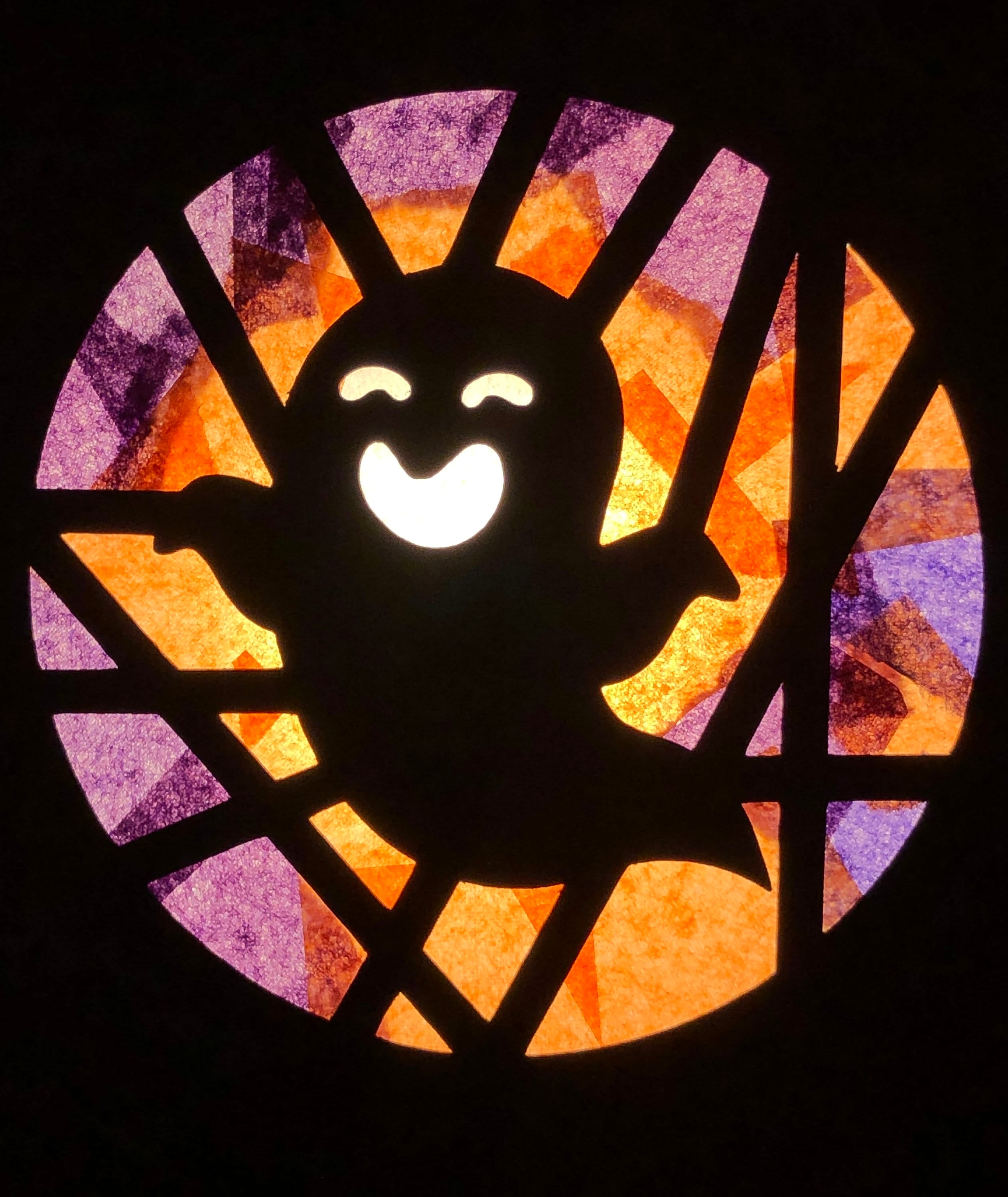 Halloween Paper Stained Glass Templates Halloween Paper Suncatcher Kid ...