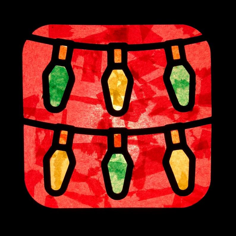 Christmas Paper Suncatchers Templates Christmas Tissue Paper Stained ...