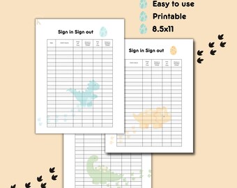 Sign-in Sheets Printable Childcare Sign in Sheet Attendance - Etsy