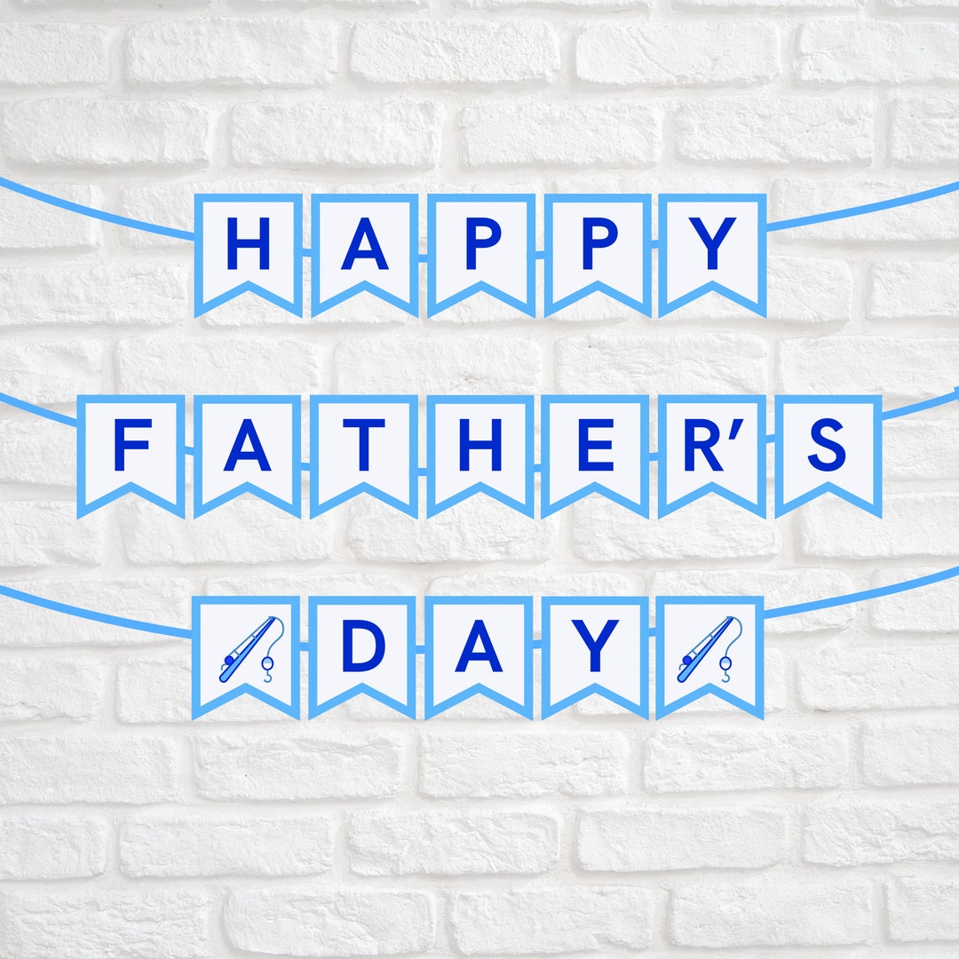 Happy Father's Day Banner Garland Bunting Printable Party Decoration ...