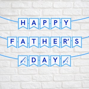 Happy Father's Day Banner Garland Bunting Printable Party Decoration ...