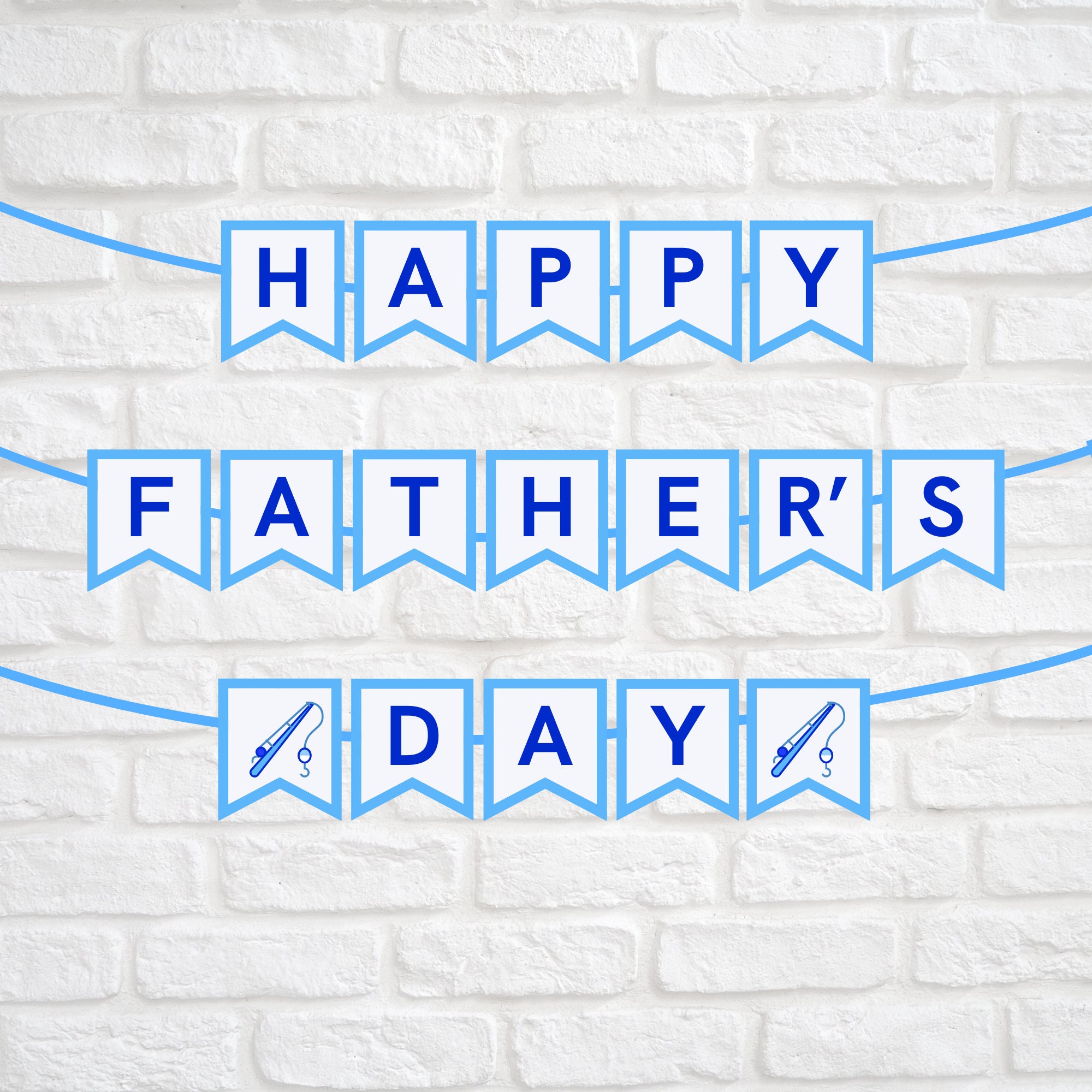 Happy Father's Day Banner Garland Bunting Printable Party Decoration ...