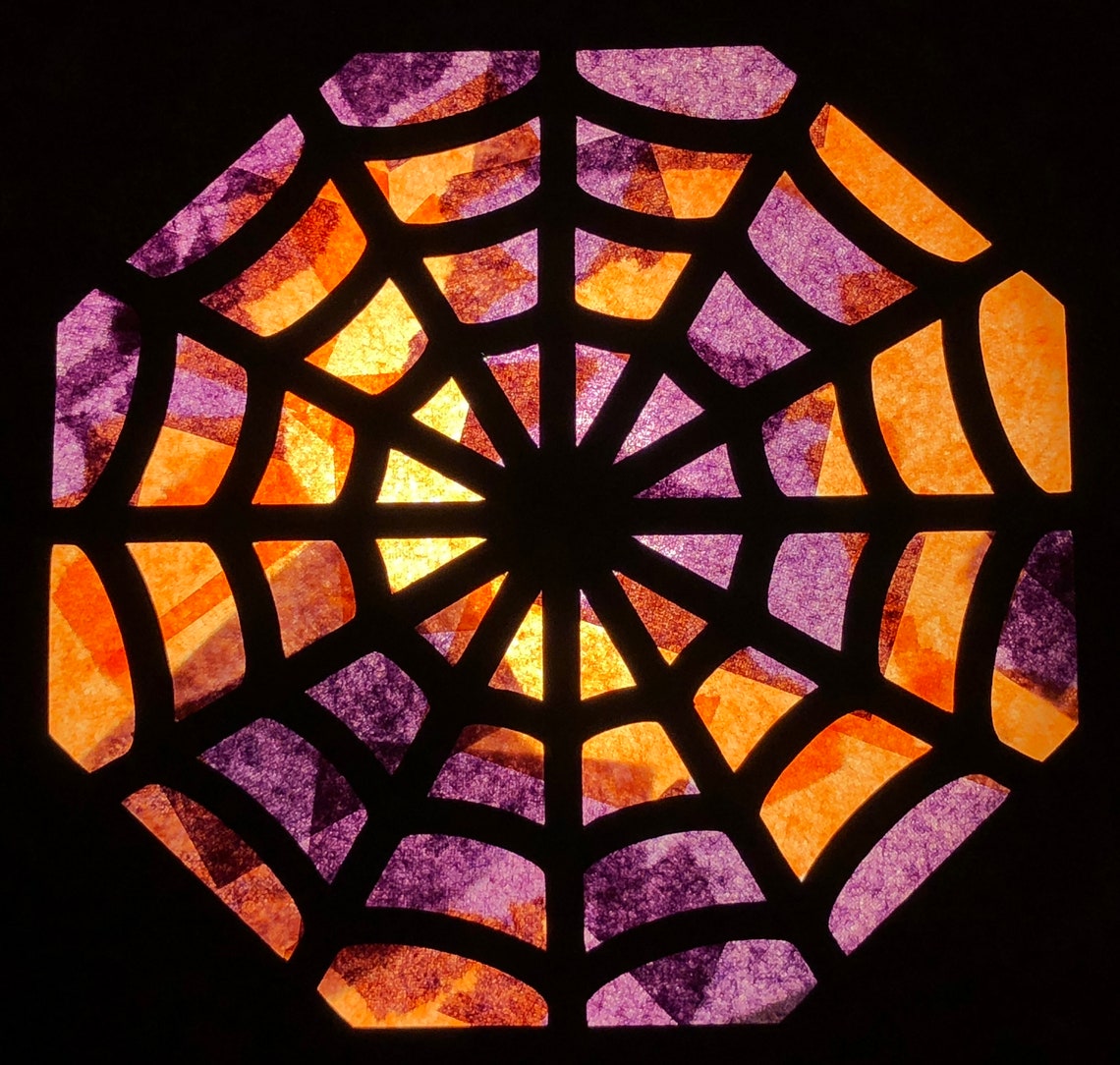 Halloween Paper Stained Glass Templates Halloween Paper Suncatcher Kid ...