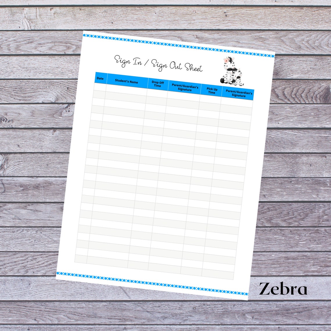 Sign-in Sheets Printable Sign in Sheet Attendance Sheet Drop off Form ...