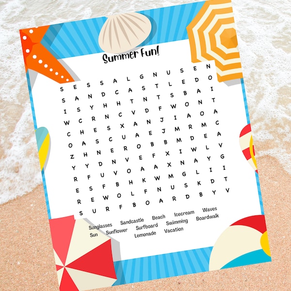 Summer Printable Games - Etsy