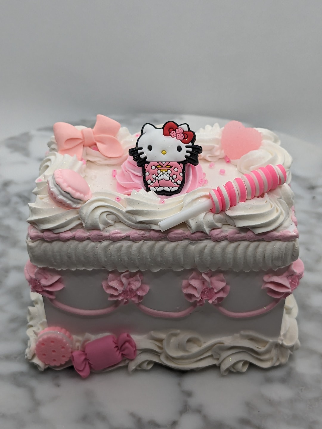 Kawaii Cat Fake Cake Vintage Style Decoden Box - Etsy
