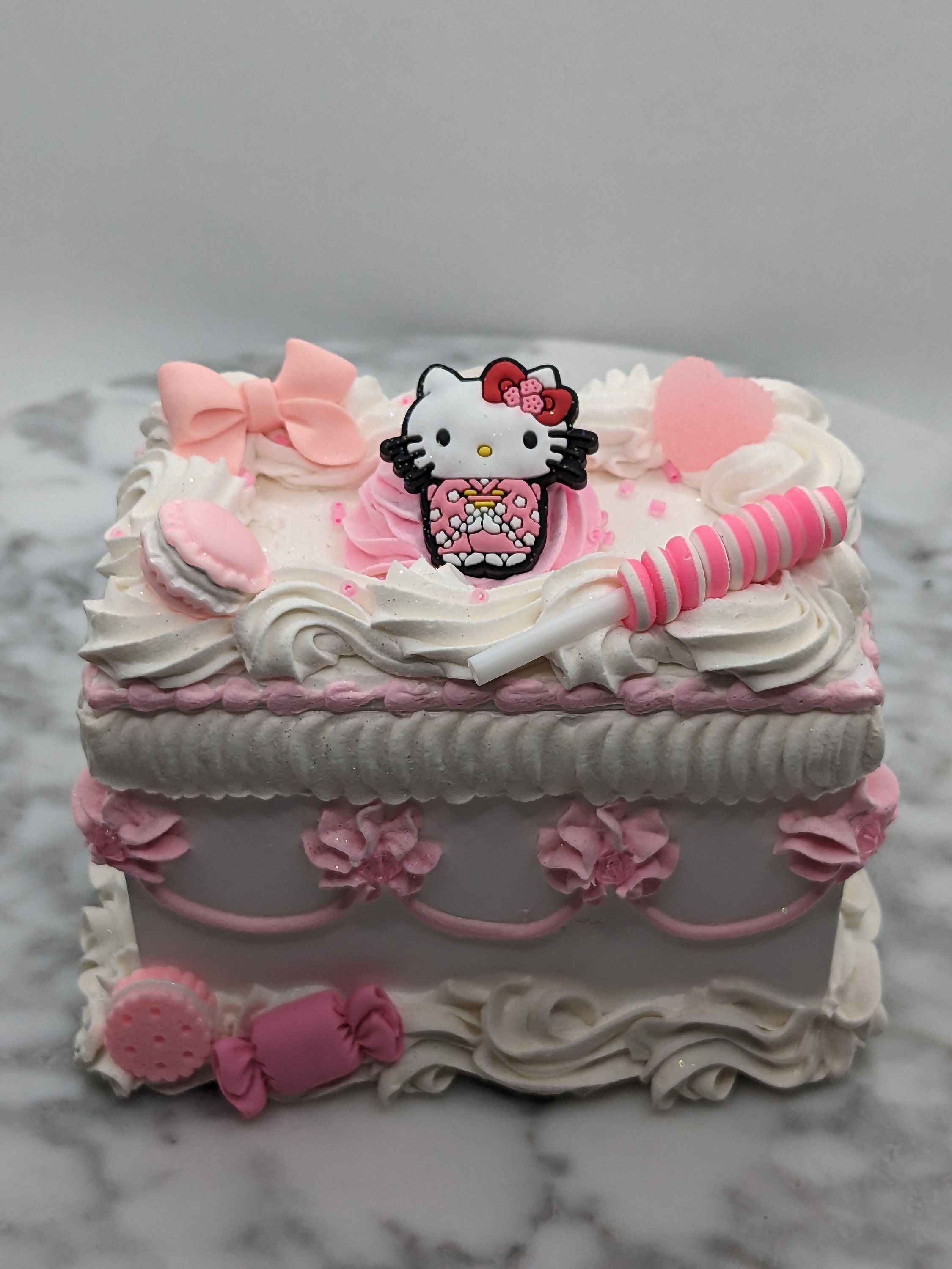 Kawaii Cat Fake Cake Vintage Style Decoden Box - Etsy