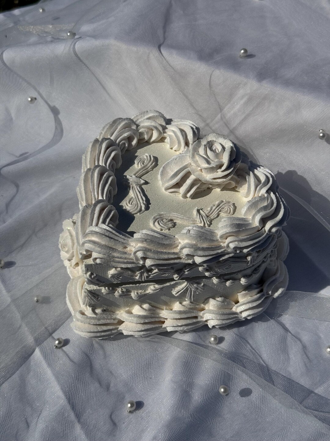 Fake Wedding Cake Decoden Heart Shaped Box - Etsy