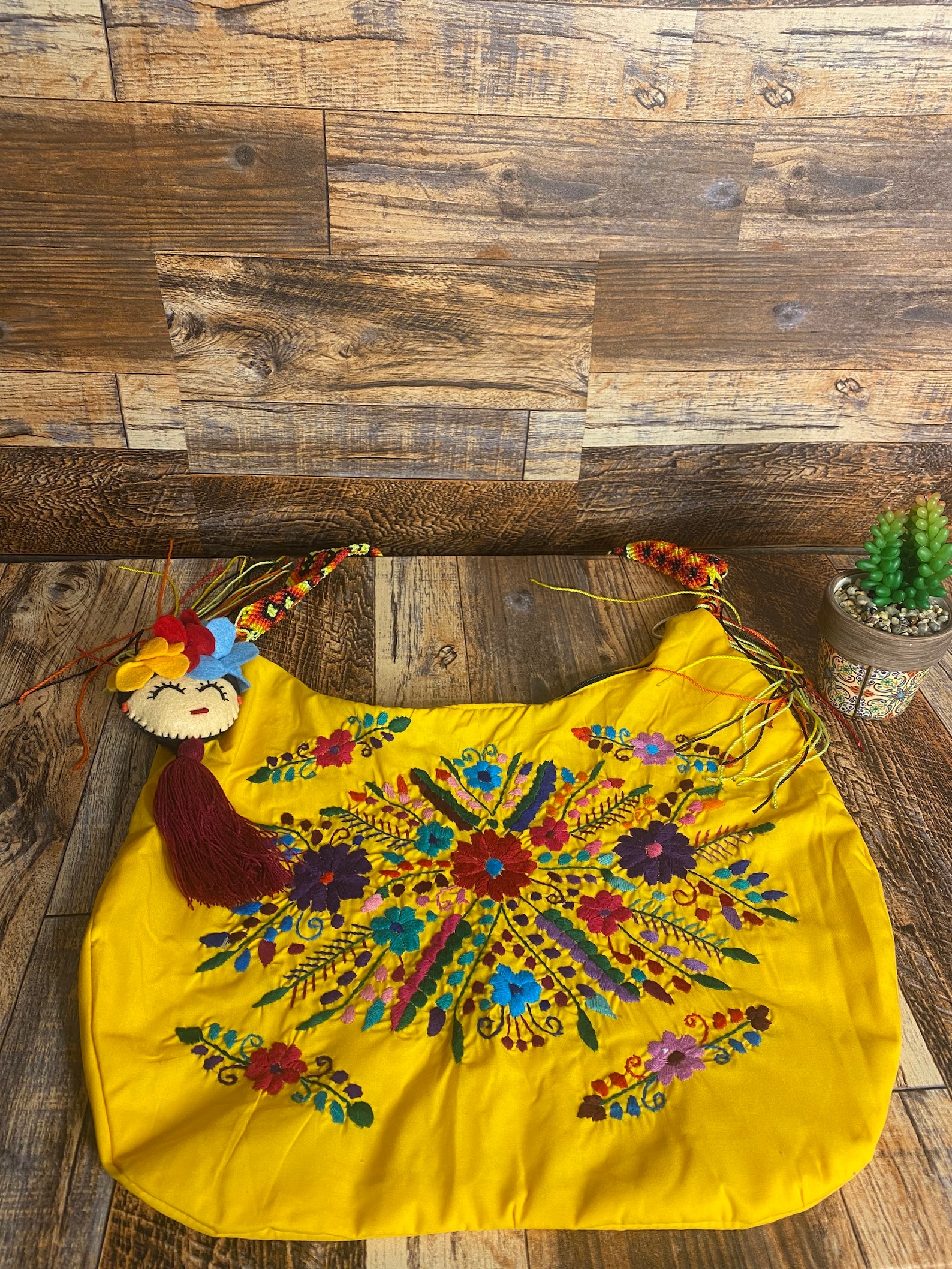 Mexican Embroidered Bag with Tassels. Mexican Morral Bag. | Etsy