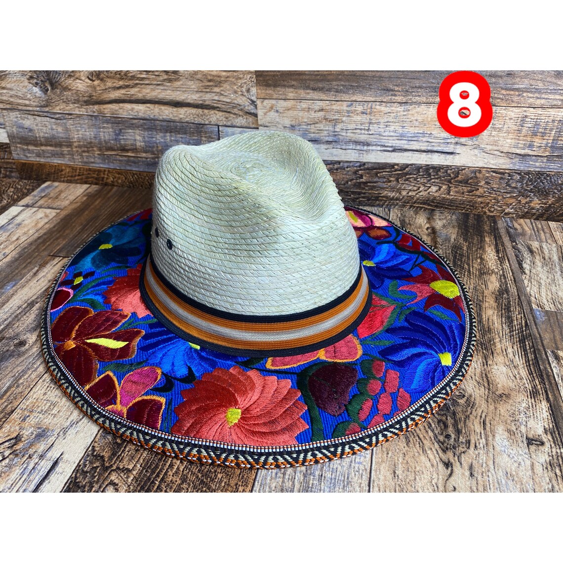 Mexican Artisanal Embroidered Palm Hats. Colorful Fedora . | Etsy