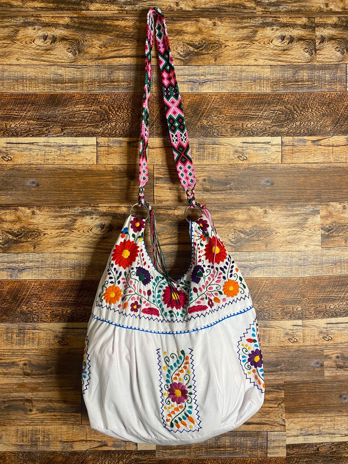 Mexican Embroidered Bag with Tassels. Mexican Morral Bag. | Etsy