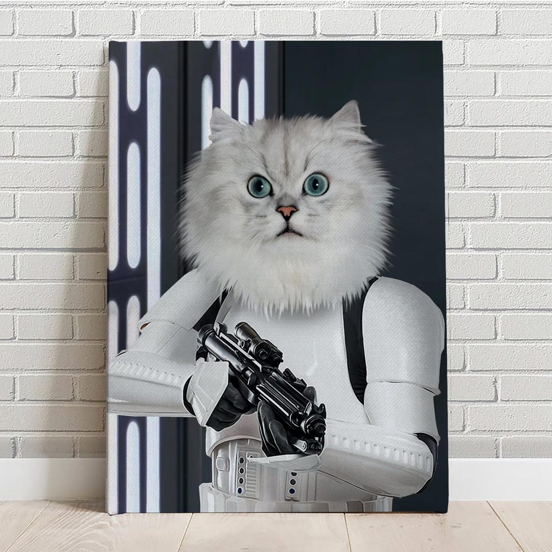 Custom Pet Portrait Starwars Stormtroopers Pet Canvas Valetines Day Dog ...