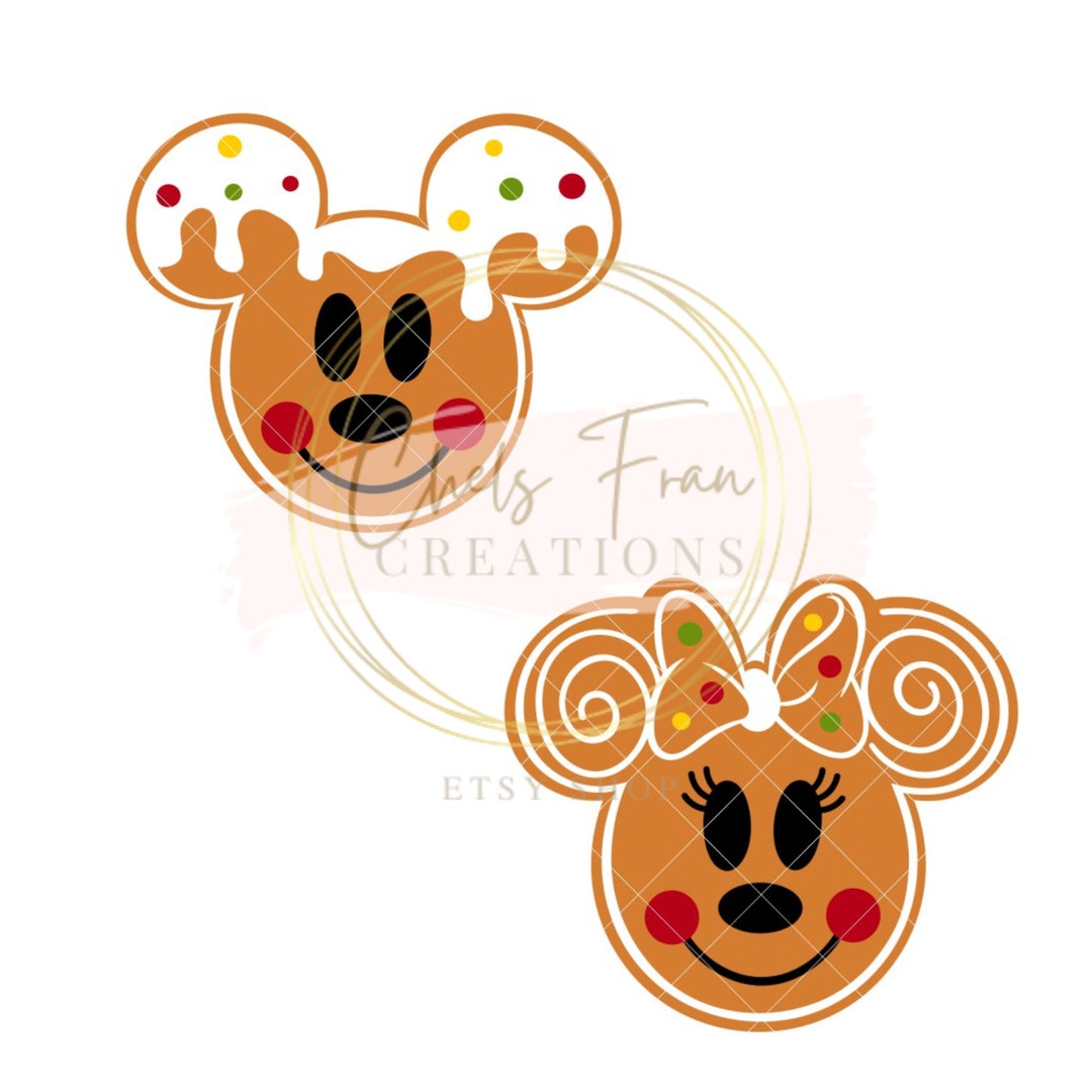 Christmas Mickey Boy Mouse Gingerbread Minnie Girl Mouse SVG - Etsy