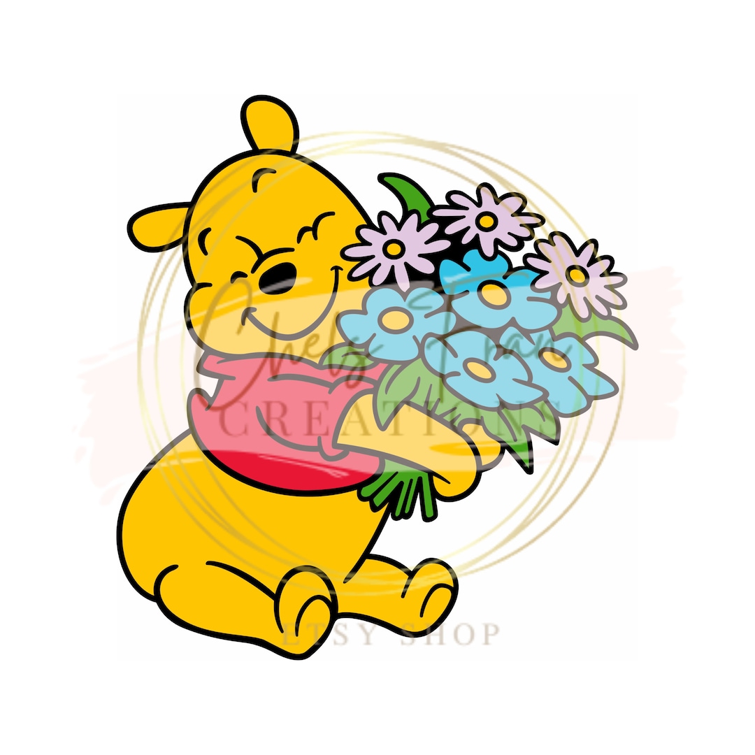 Spring Winnie the Pooh Flowers Svg, Instant Download, for Cricut ...